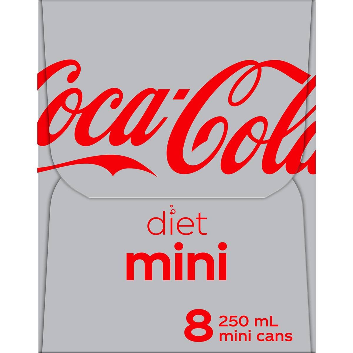 Coca-cola Diet Mini Cans 250ml X8 Pack | Woolworths