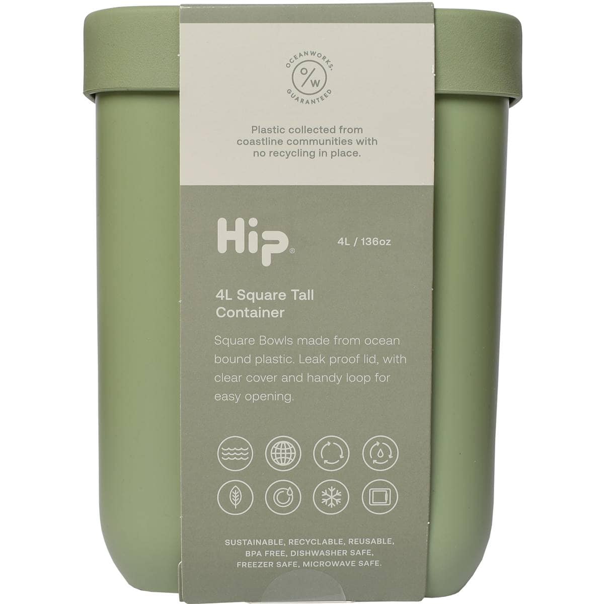 Hip Live Eco 4l Square Storage Container Each | Woolworths