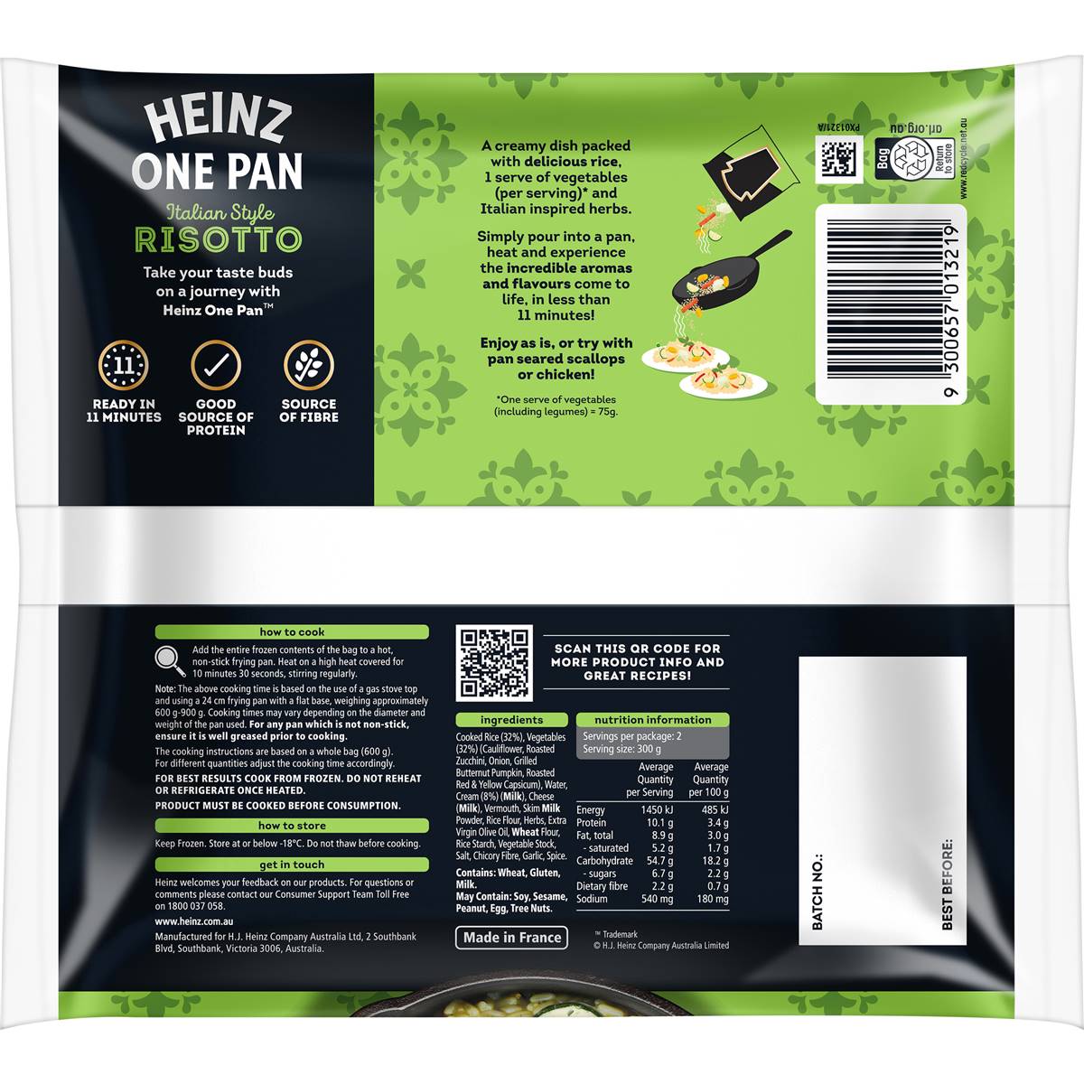 Heinz One Pan Italian Style Risotto Frozen Freezer Ready Meal 600g ...