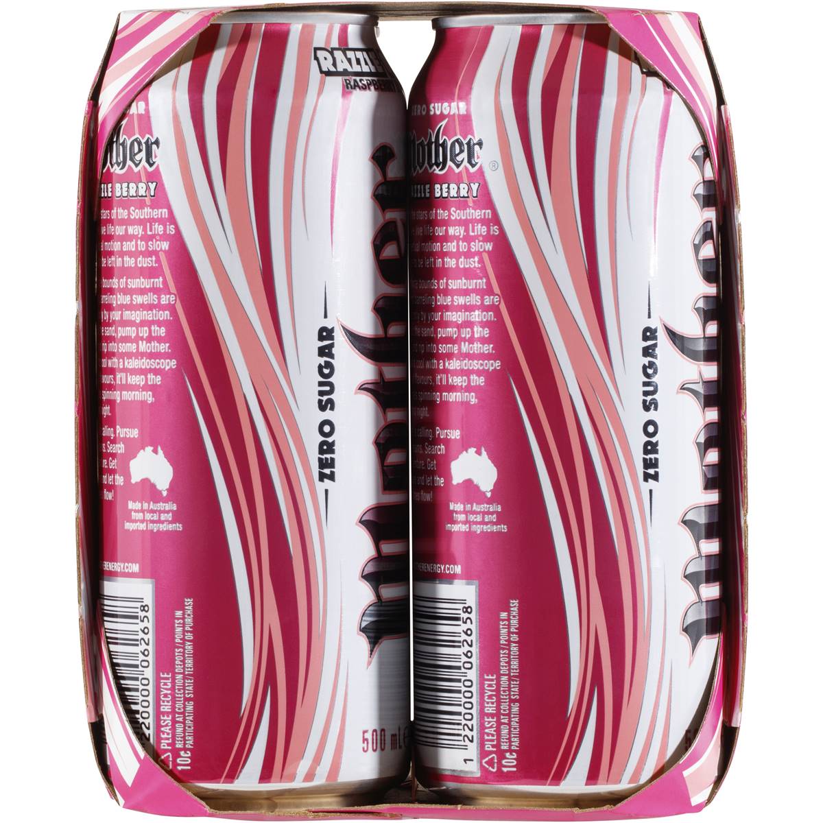Mother Razzle Berry Raspberry Flavoured Energy Drink 500ml X4 Pack ...