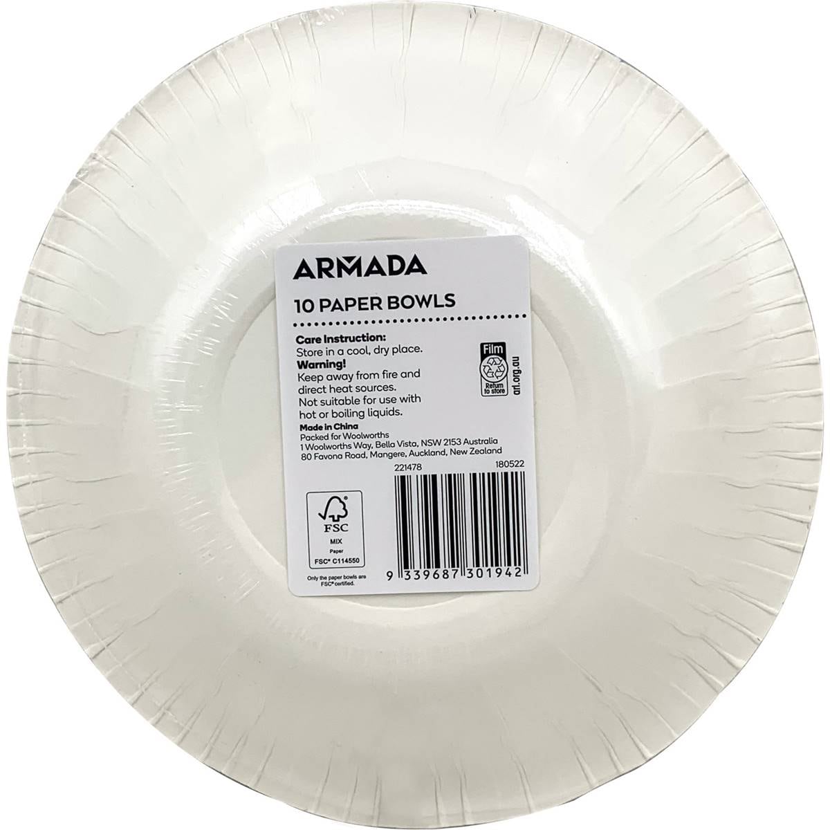 Armada Paper Bowls Blue Watercolour 10 Pack | Woolworths