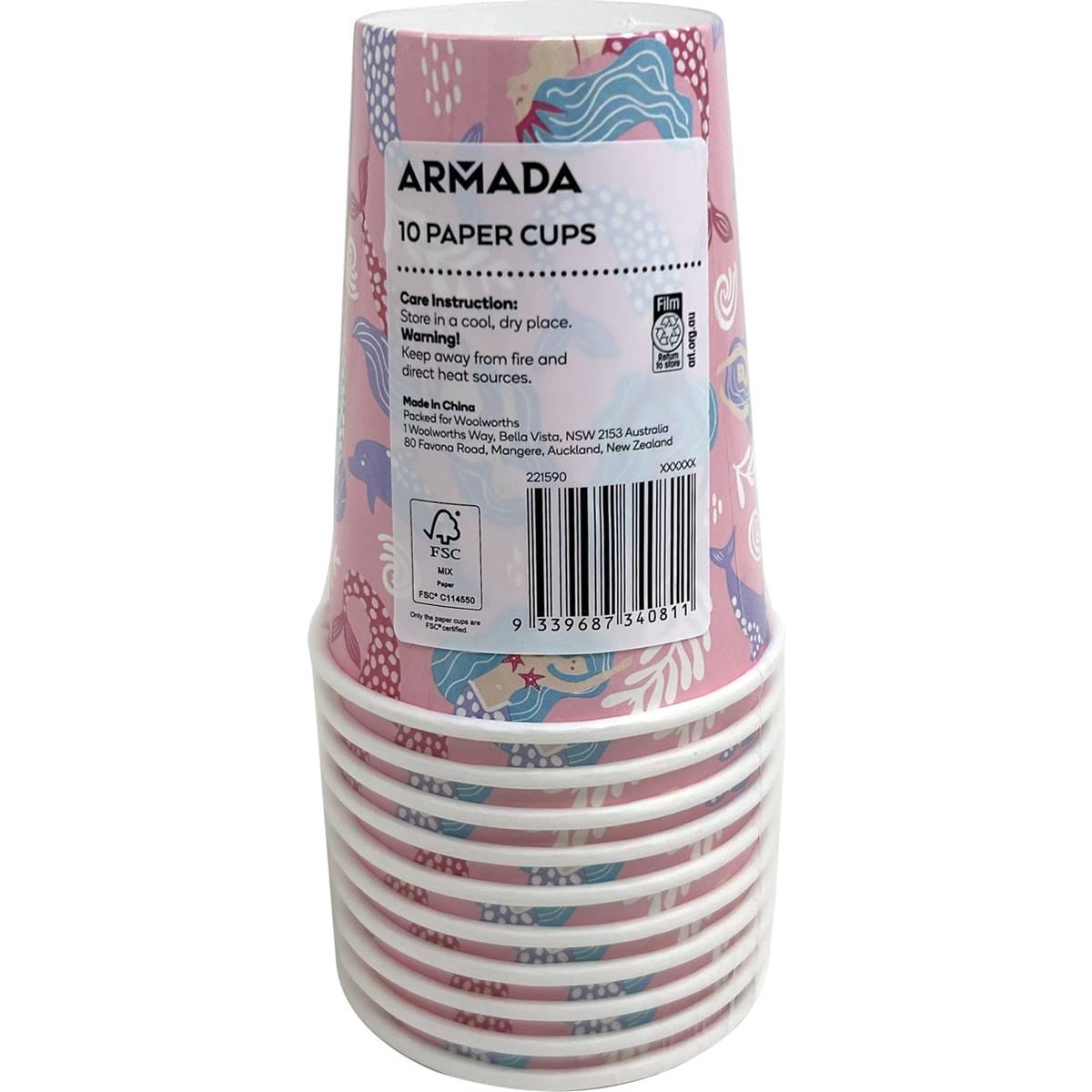 Armada Paper Cups Princess 10 Pack | Woolworths