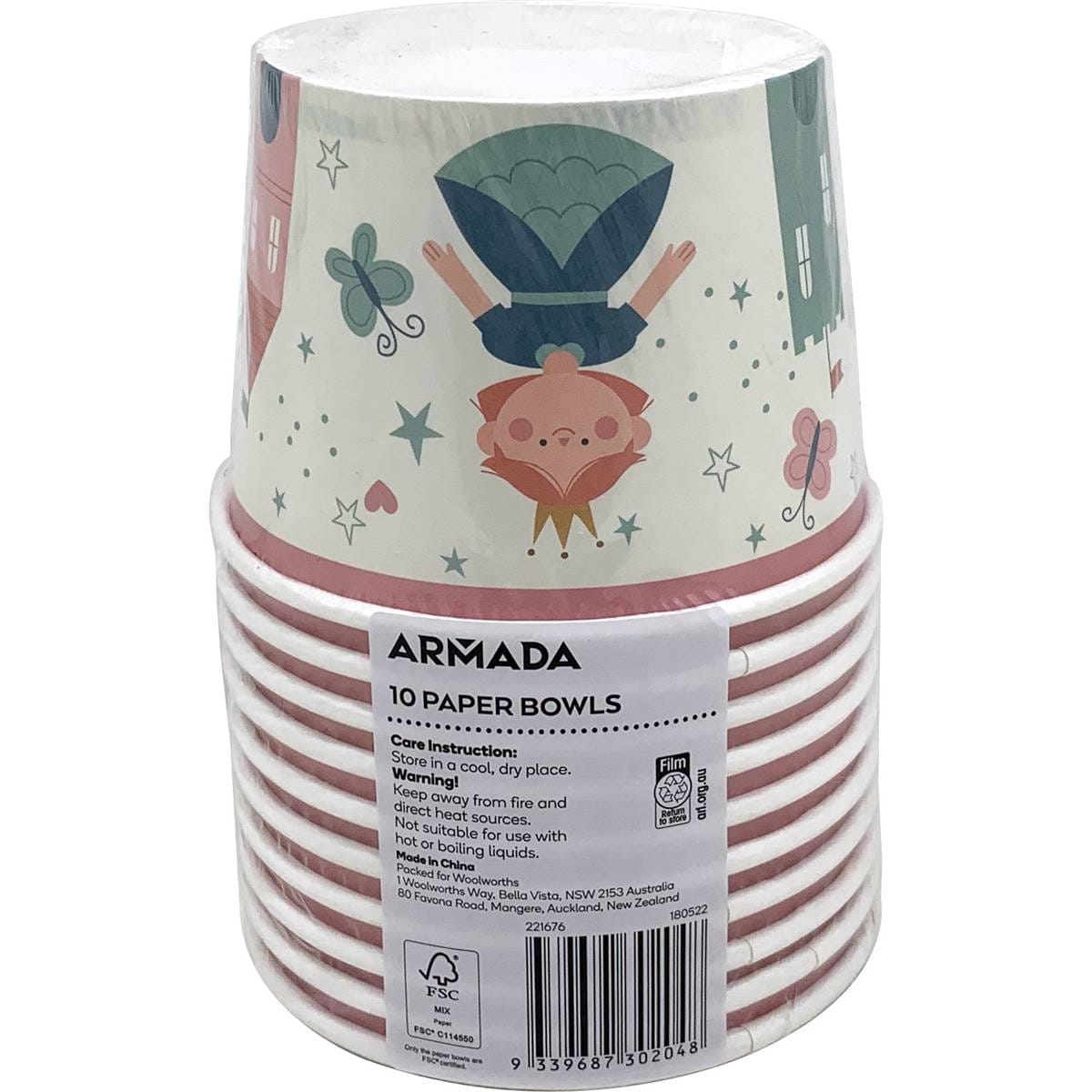 Armada Paper Bowls Princess 10 Pack | Woolworths