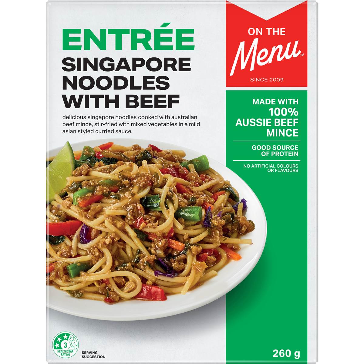On The Menu Singapore Noodles With Beef 260g | Woolworths