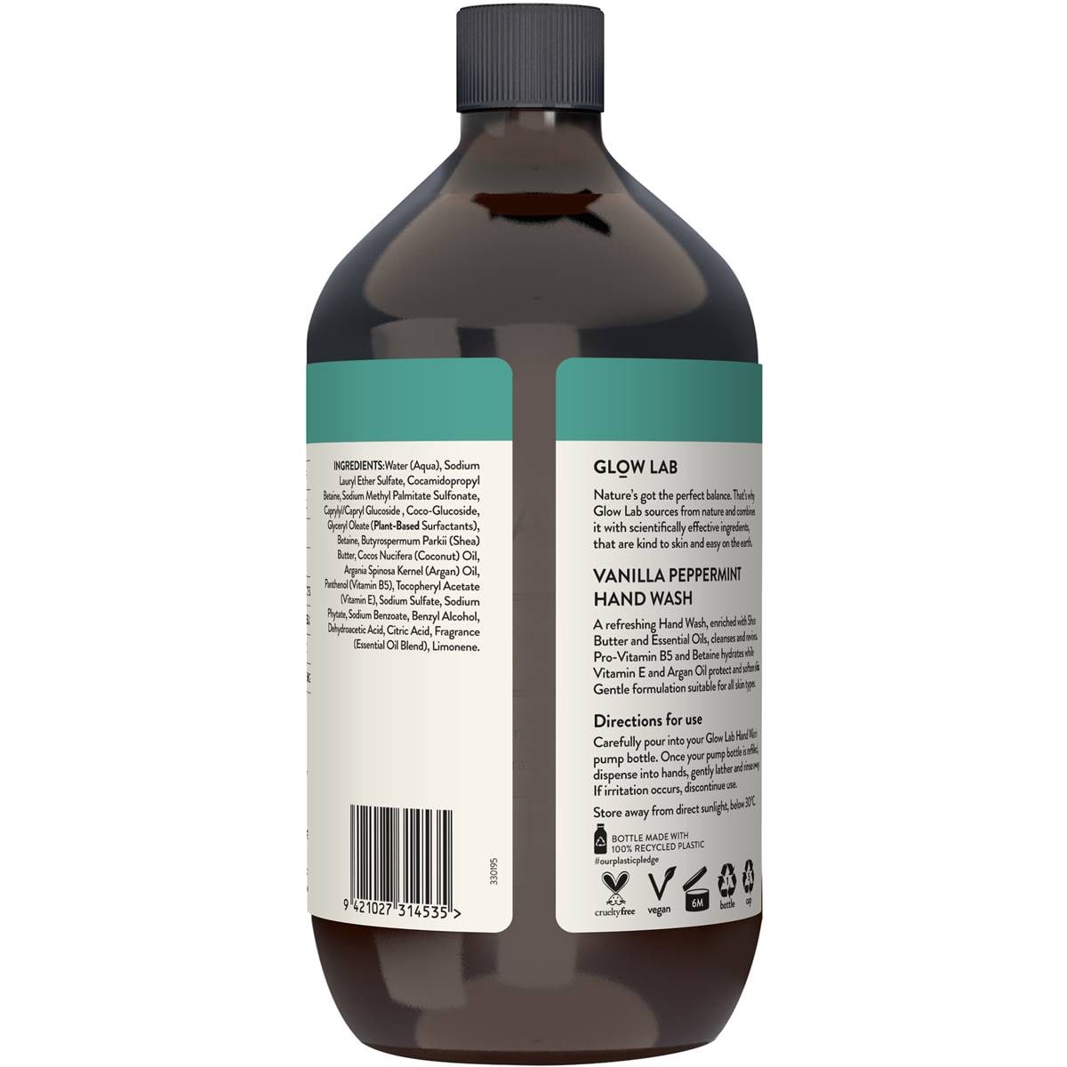 Glow Lab Vanilla & Peppermint Hand Wash Refill 900ml | Woolworths