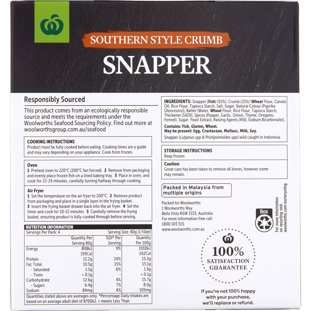 Woolworths Southern Style Crumb Snapper 320g | Woolworths