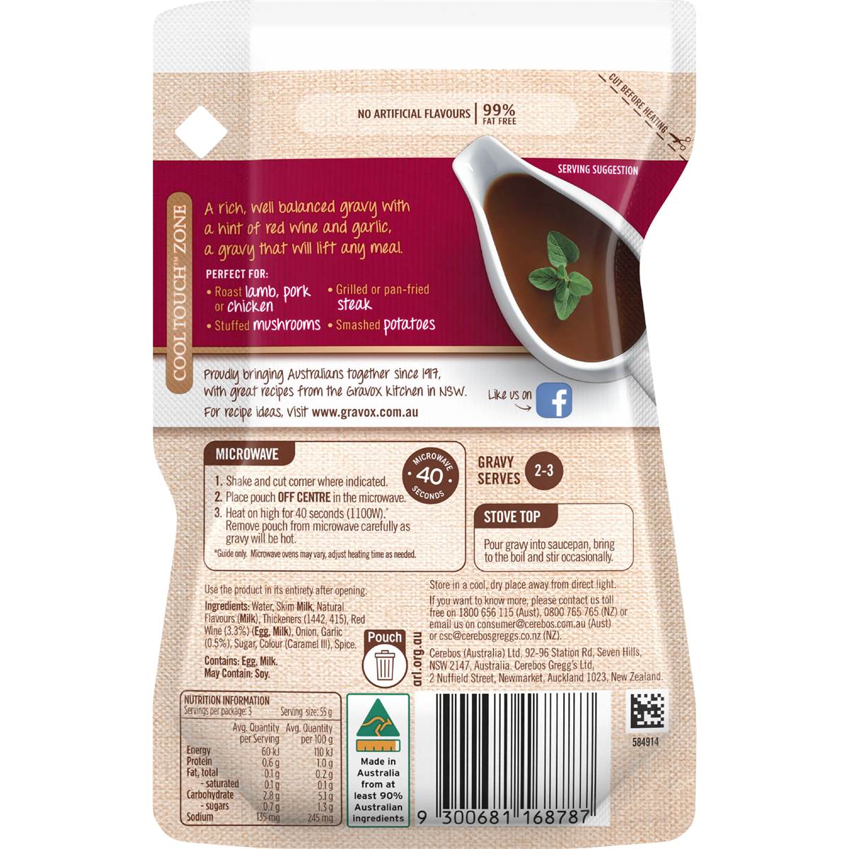 Gravox Roast Meat With Red Wine & Garlic Liquid Gravy Pouch 165g ...