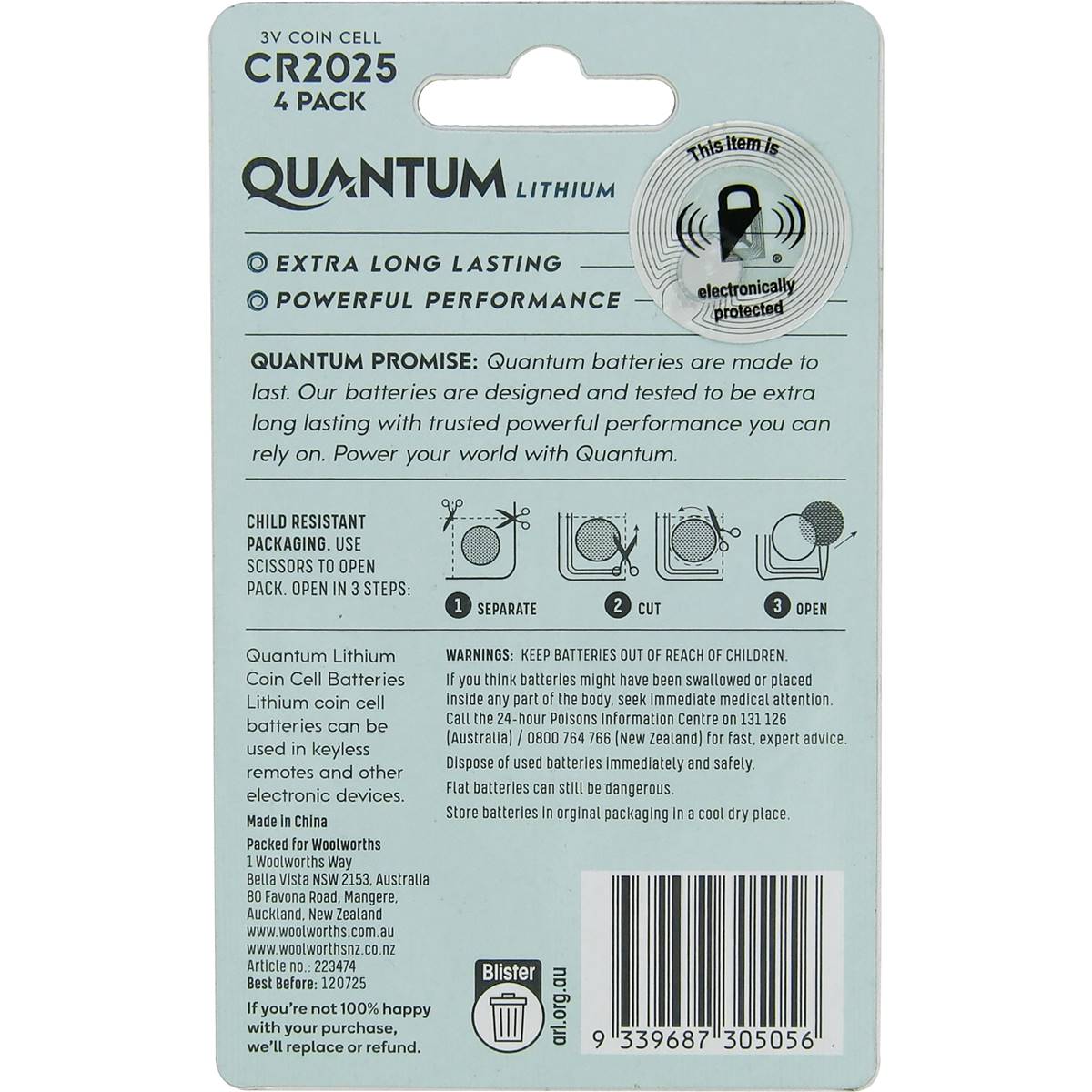Quantum Lithium Cr2025 4pk 4 Pack | Woolworths