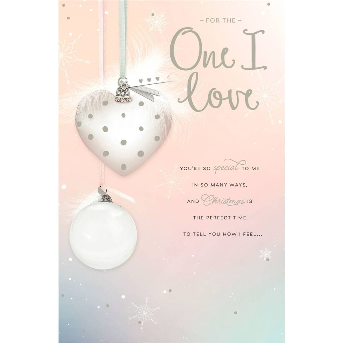 John Sands Christmas Card One I Love Snowflake Blush Each | Woolworths
