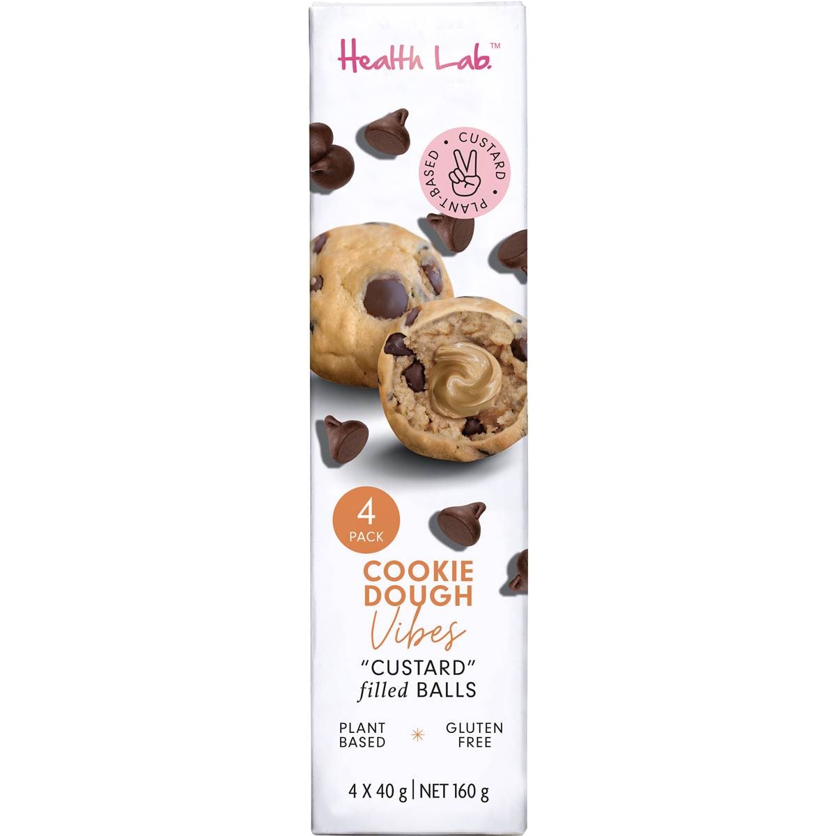 Health Lab Cookie Dough Vibes Custard Filled Balls 4 Pack | Woolworths
