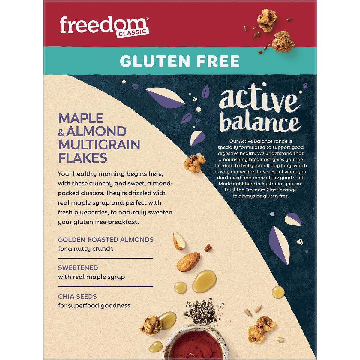 Freedom Active Balance Maple & Almond Multigrain Flakes Cereal 400g ...