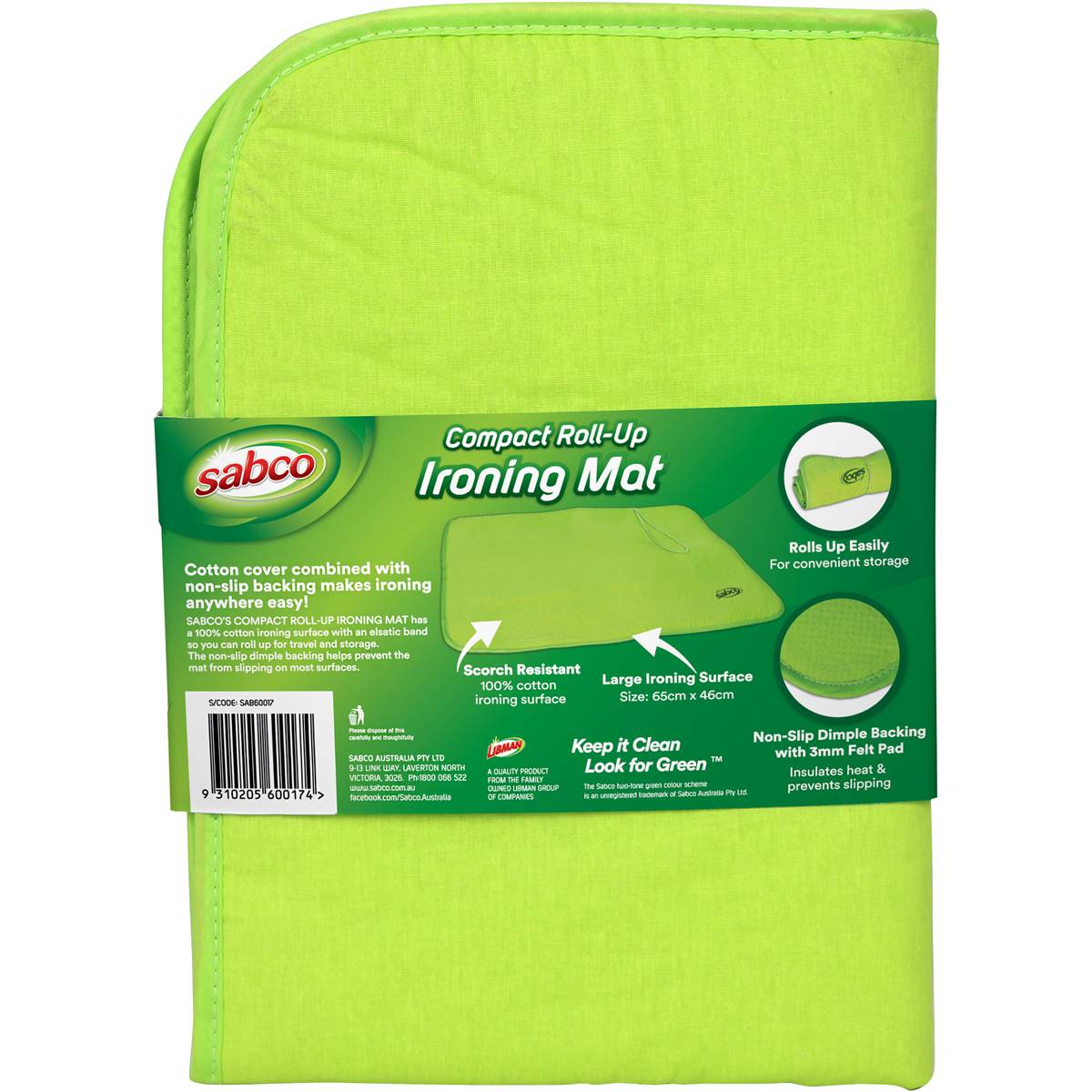 Sabco Compact Roll-up Ironing Mat Each | Woolworths