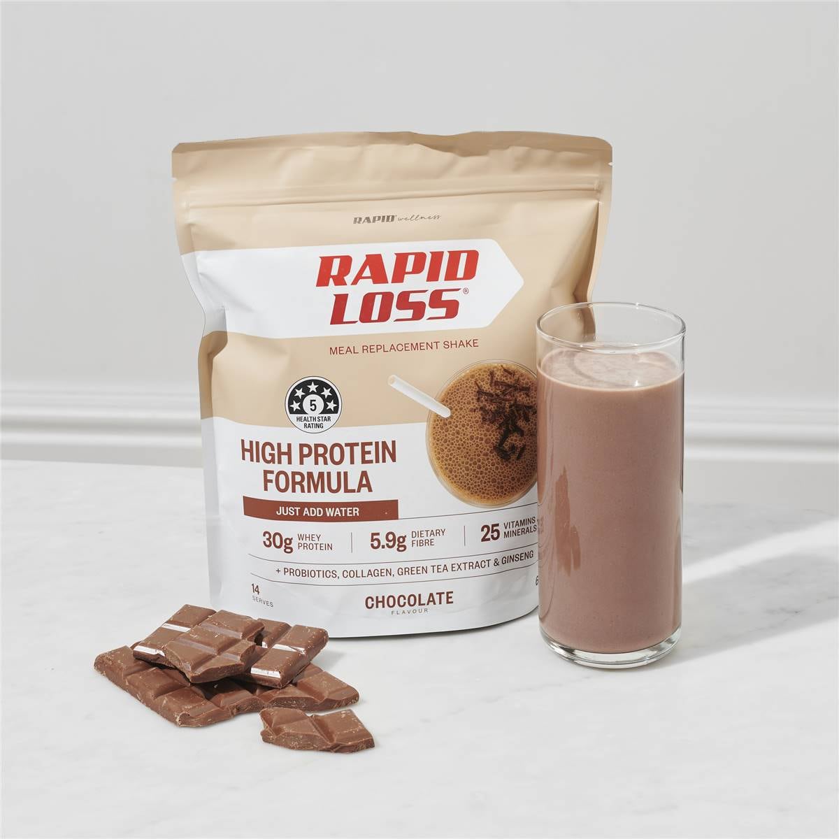 Rapid Loss Meal Replacement Shake High Protein Formula Chocolate 672g ...