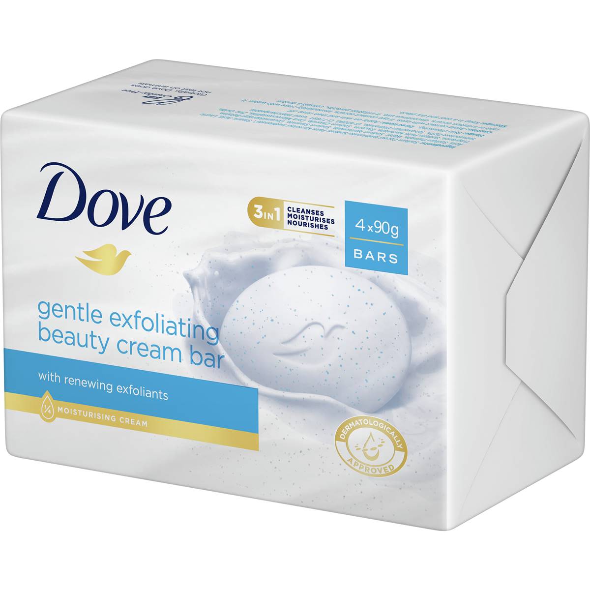 Dove Gentle Beauty Cream Bar Exfoliating Soap 90g X 4 Pack | Woolworths