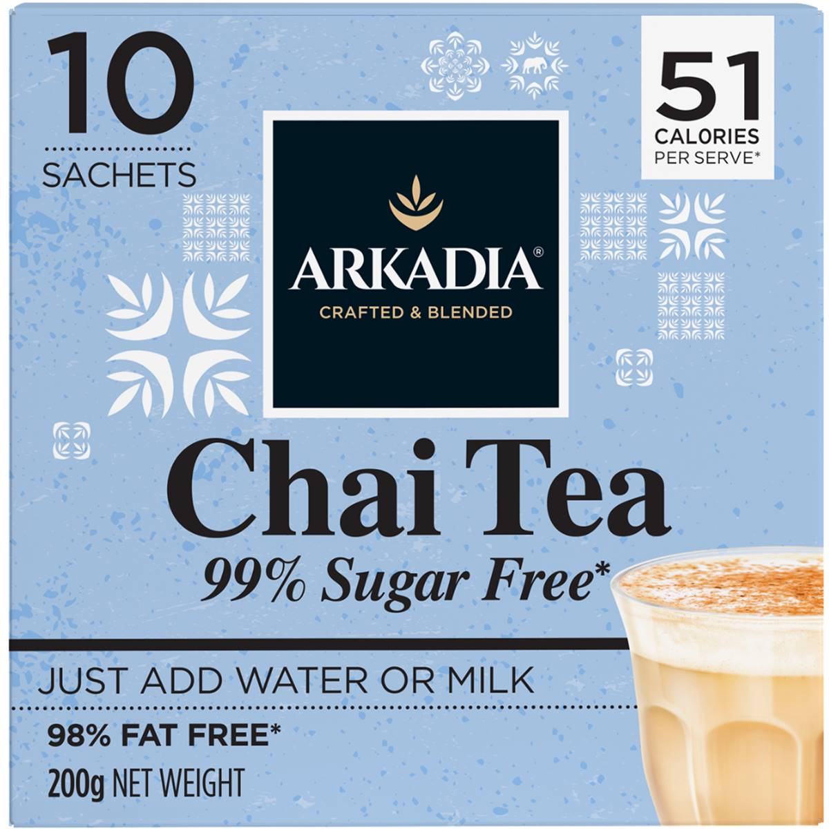 Arkadia Chai Tea 99% Sugar Free Sachets 10 Pack | Woolworths