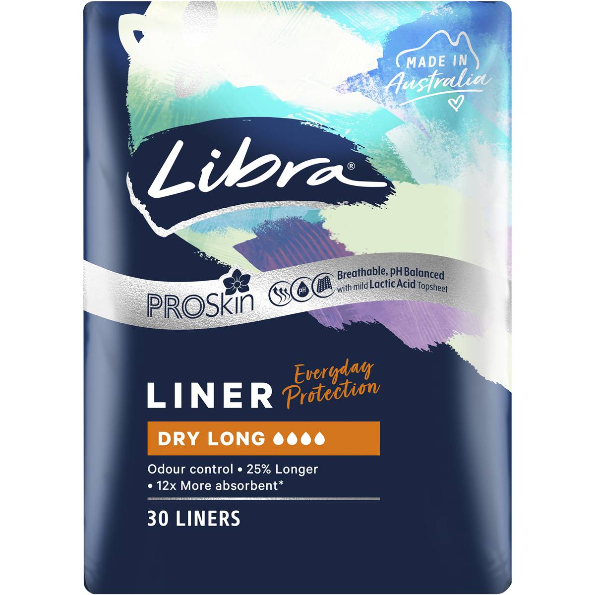 Libra Pro Skin Liners Dry Long 30 Pack | Woolworths