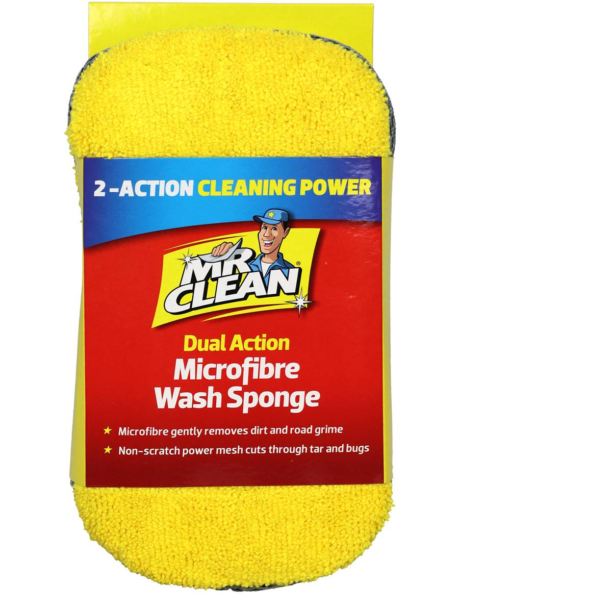 Mr Clean Dual Action Microfibre Wash Sponge Each | Woolworths