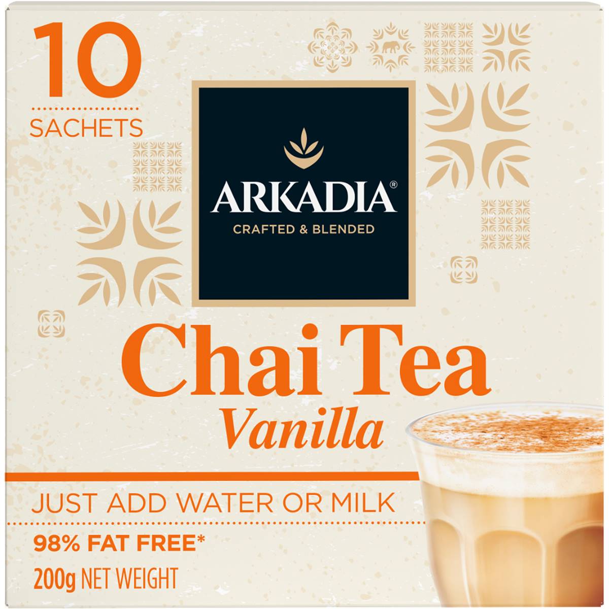 Arkadia Chai Tea Vanilla Sachets 10 Pack | Woolworths
