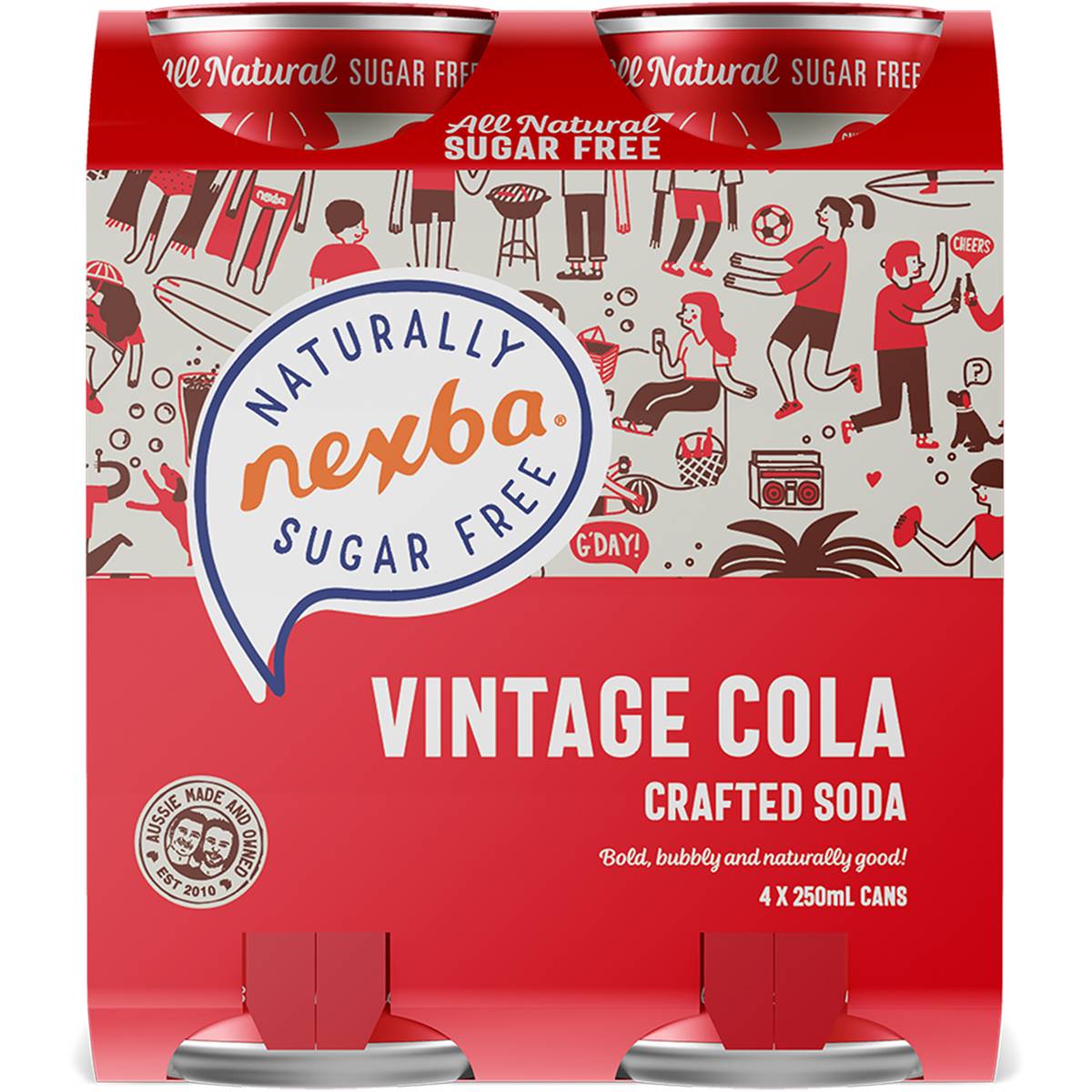 Nexba Vintage Cola Crafted Soda Cans 250ml X4 Pack | Woolworths