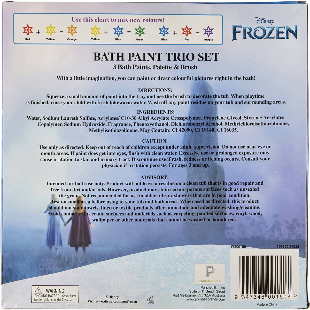 Disney Frozen Bath Paint Trio Set Each | Woolworths