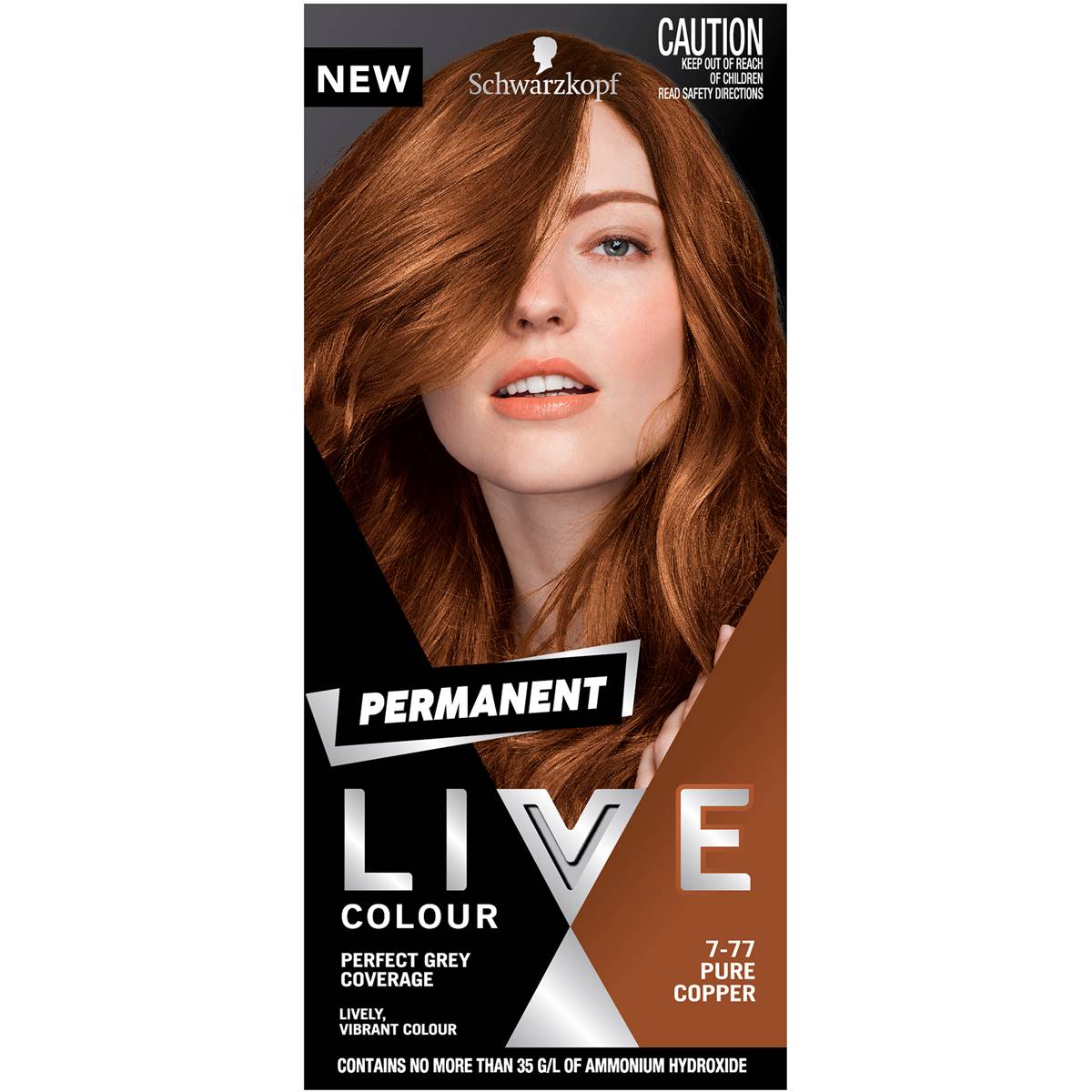 Schwarzkopf Live Colour Permanent Hair Colour 7.77 Pure Copper Each ...