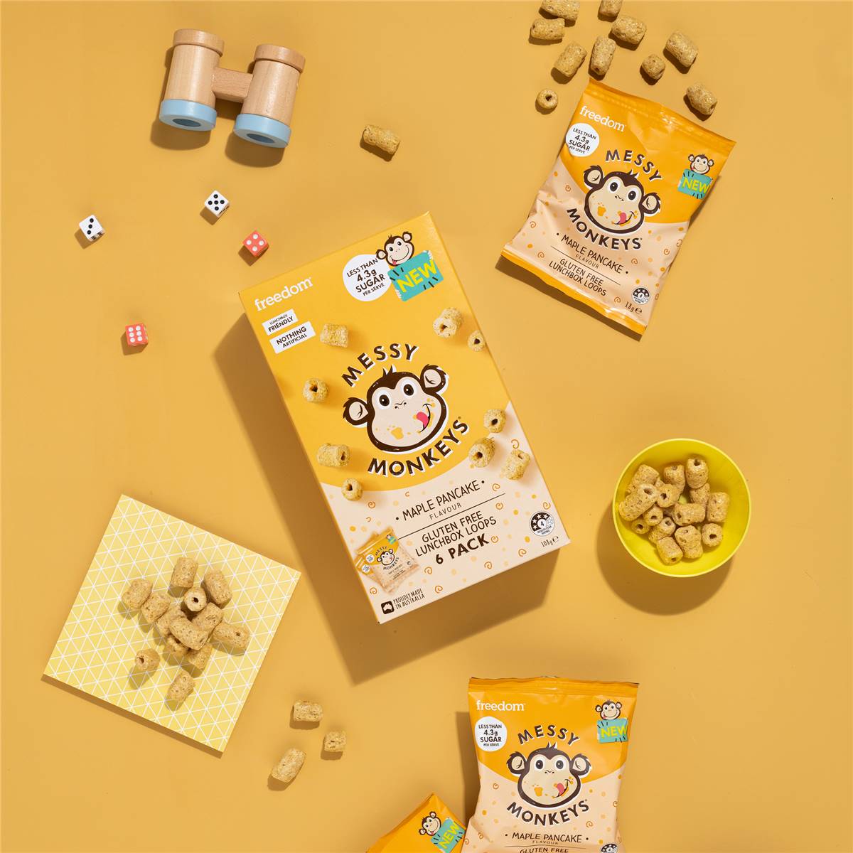 Messy Monkeys Maple Pancake Flavour Loops 108g | Woolworths