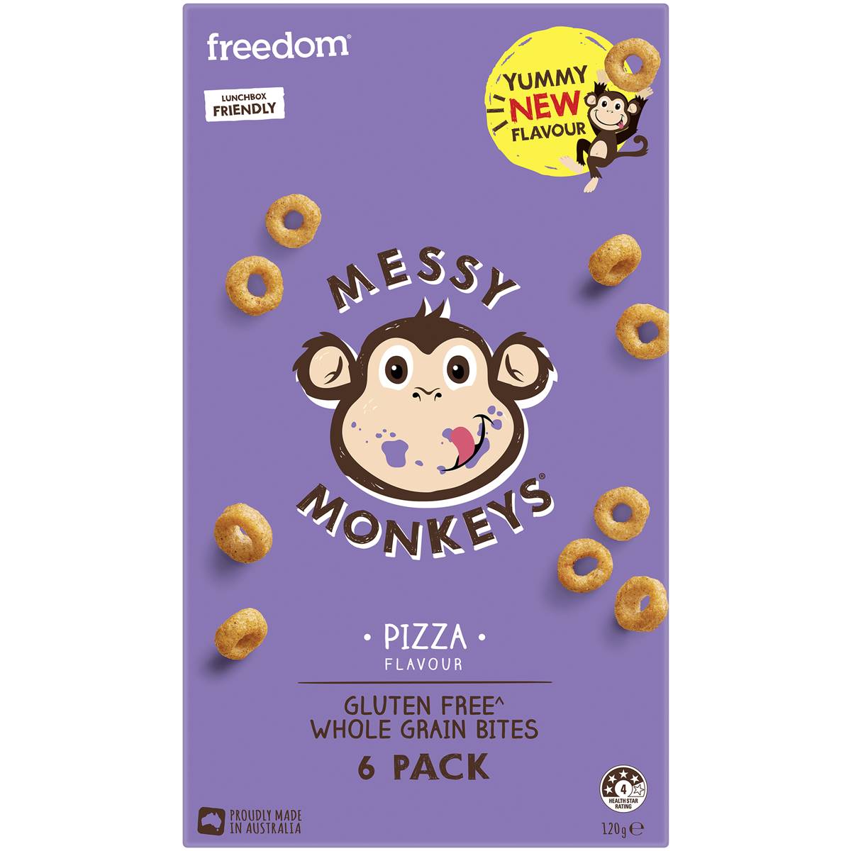 Messy Monkeys Gluten Free Whole Grain Bites Pizza Flavour 6 Pack ...