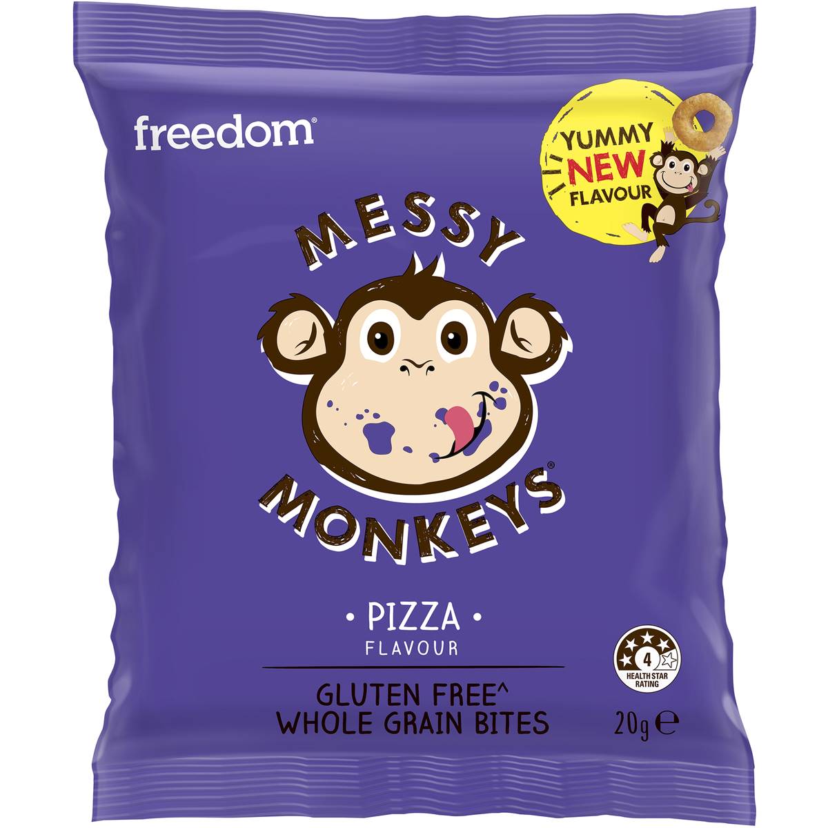 Messy Monkeys Gluten Free Whole Grain Bites Pizza Flavour 6 Pack ...