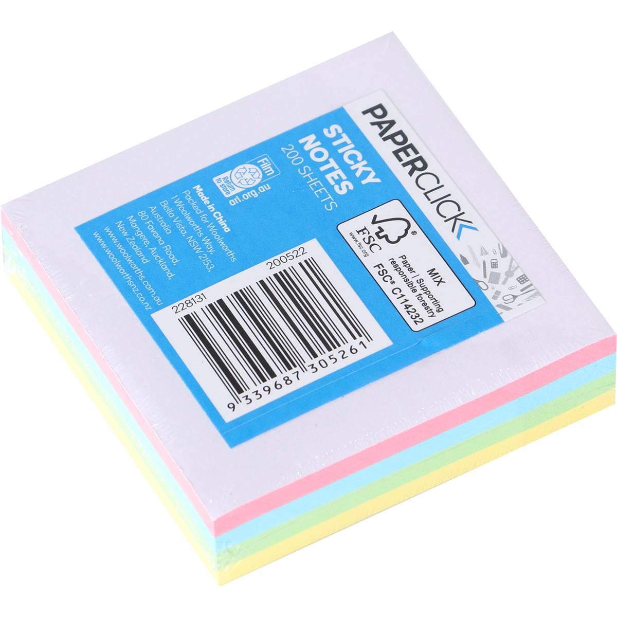 Paperclick Sticky Notes 200 Sheets Each | Woolworths