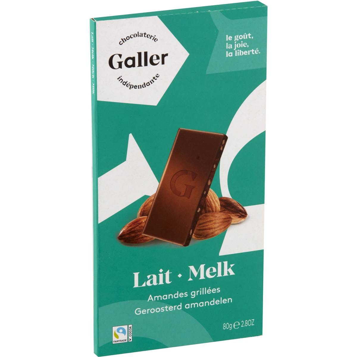 Galler Milk Chocolate With Roasted Almonds Chocolate Bar 80g | Woolworths