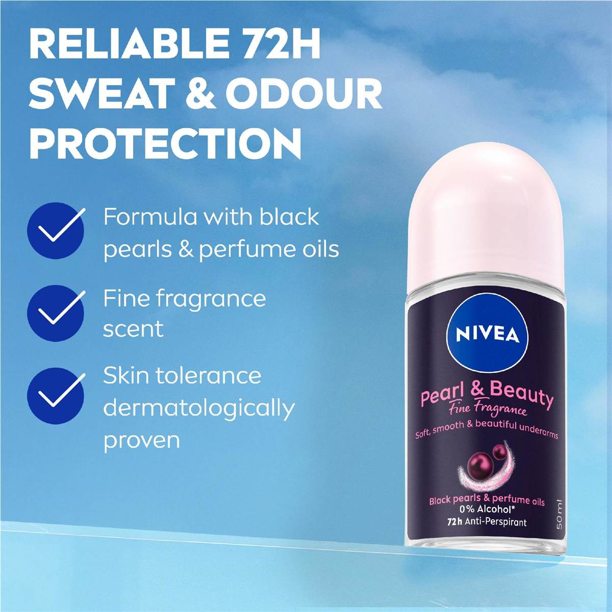 Nivea Pearl & Beauty Fine Fragrance Antiperspirant Deodorant 50ml ...