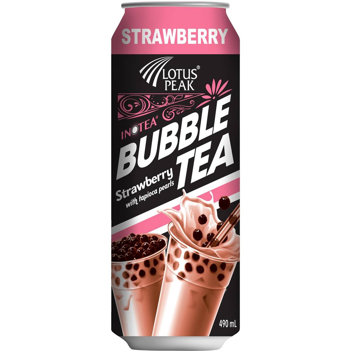 Lotus Peak Bubble Tea Strawberry With Tapioca Pearls 490ml | Woolworths