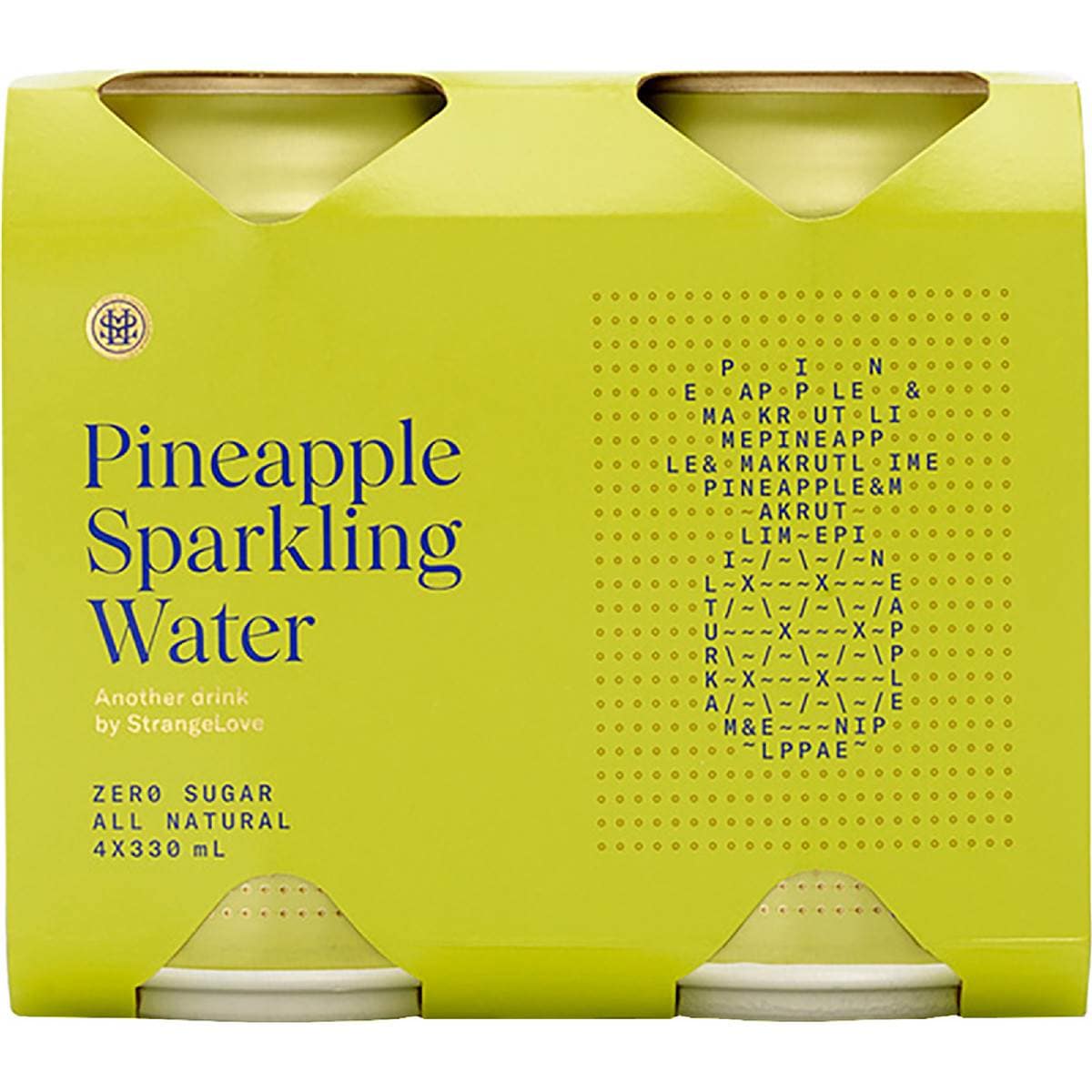 Strangelove Pineapple Sparkling Water Zero Sugar All Natural Cans 4 X330ml | Woolworths