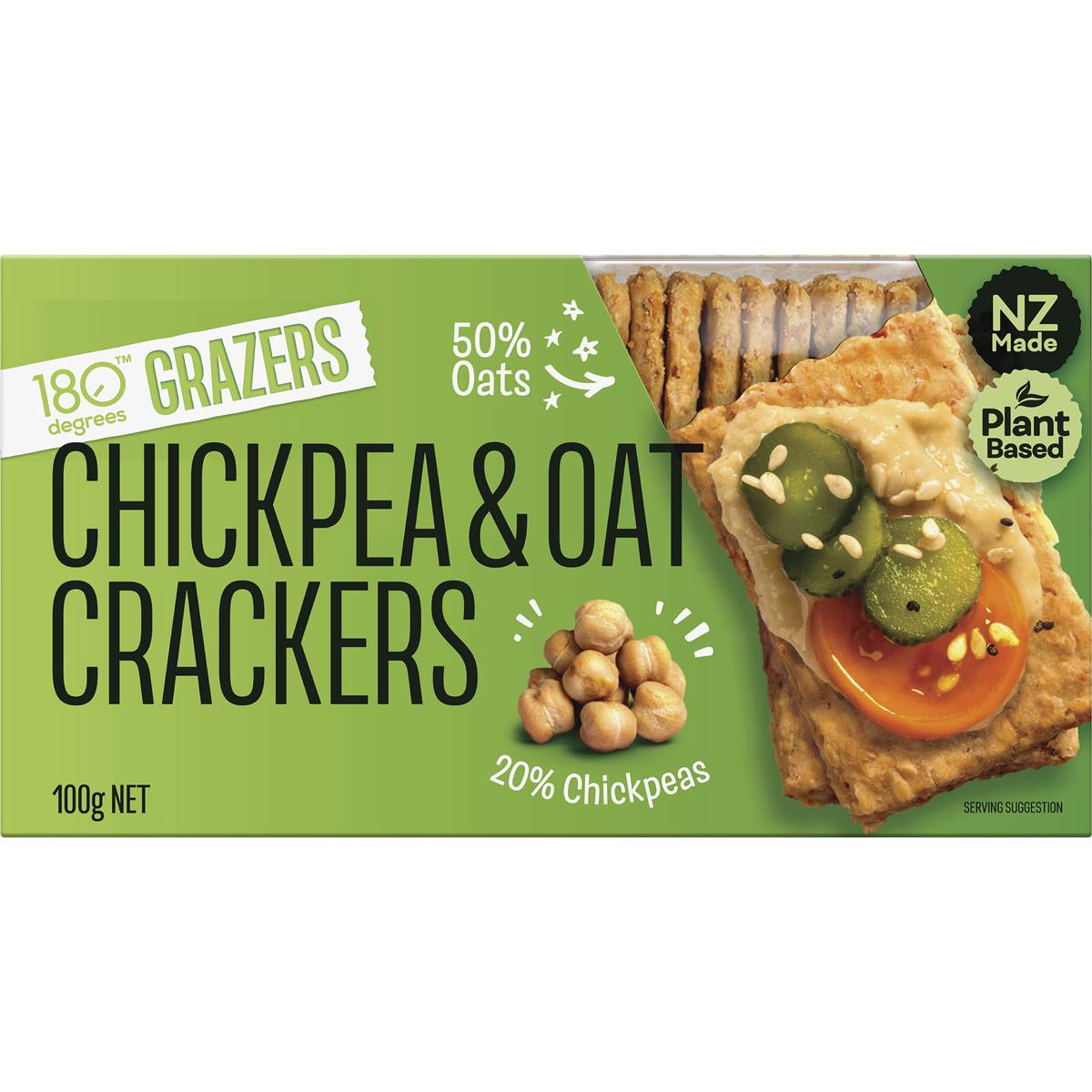 180 Degrees Chickpea & Oat Crackers 100g | Woolworths