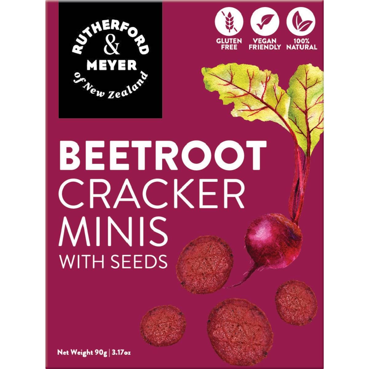 Rutherford & Meyer Beetroot Cracker Minis With Seeds 90g | Woolworths