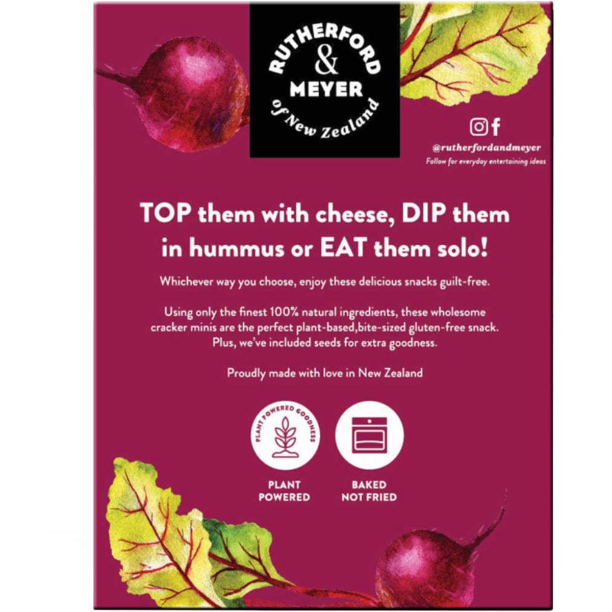 Rutherford & Meyer Beetroot Cracker Minis With Seeds 90g | Woolworths