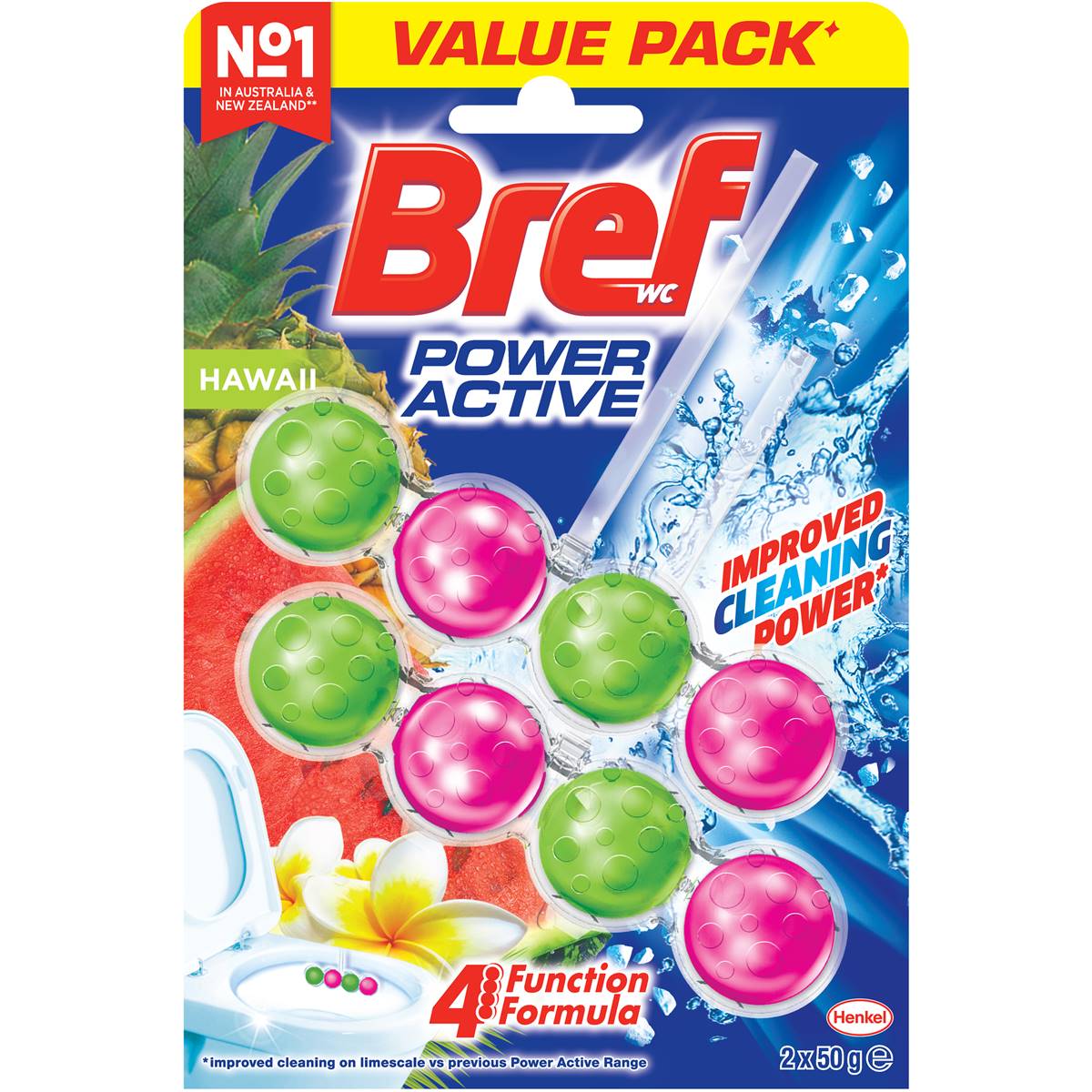 Bref Power Active Toilet Cleaner Hawaii 2 Pack | Woolworths
