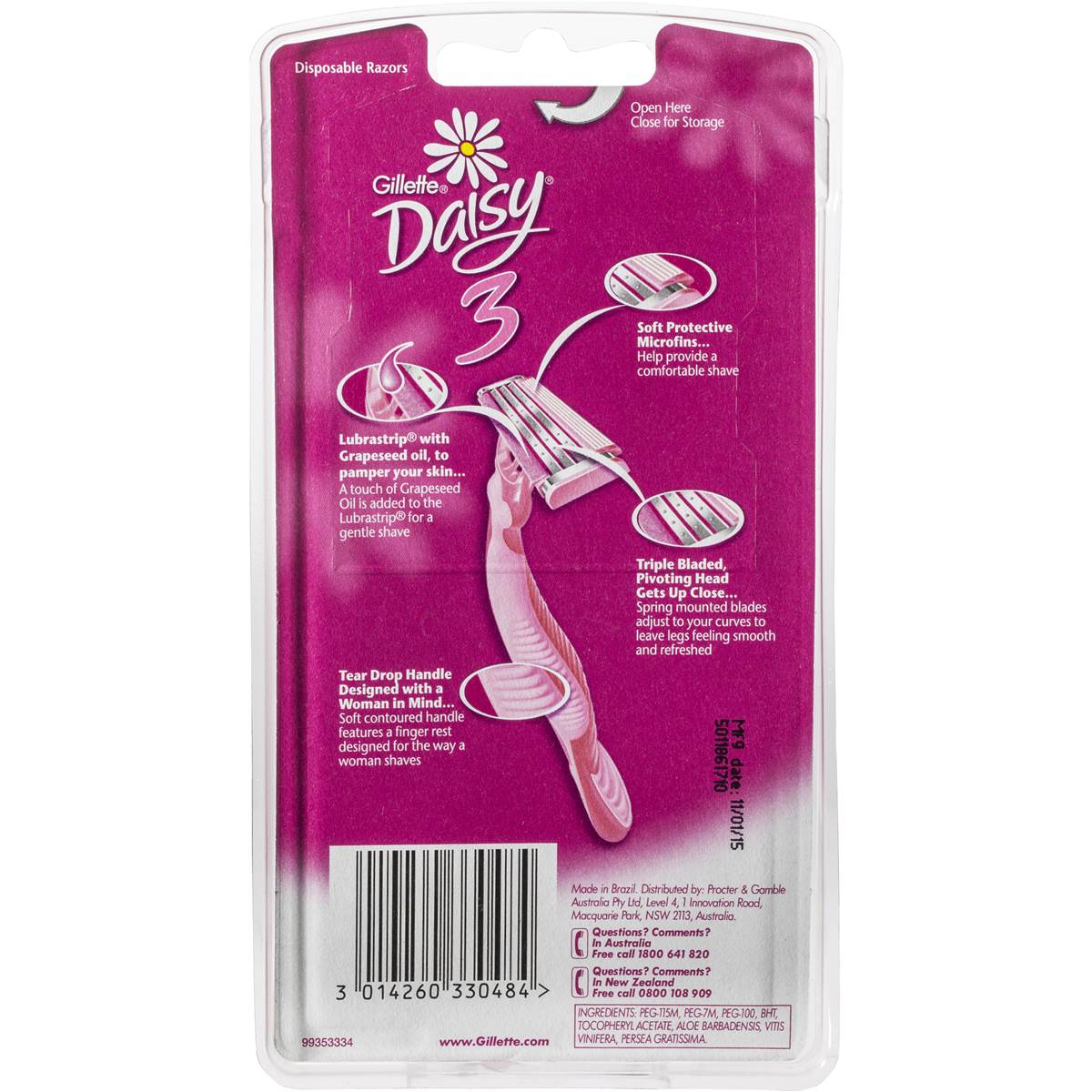 Gillette Venus Daisy 3 Disposable Razors 4 Pack | Woolworths