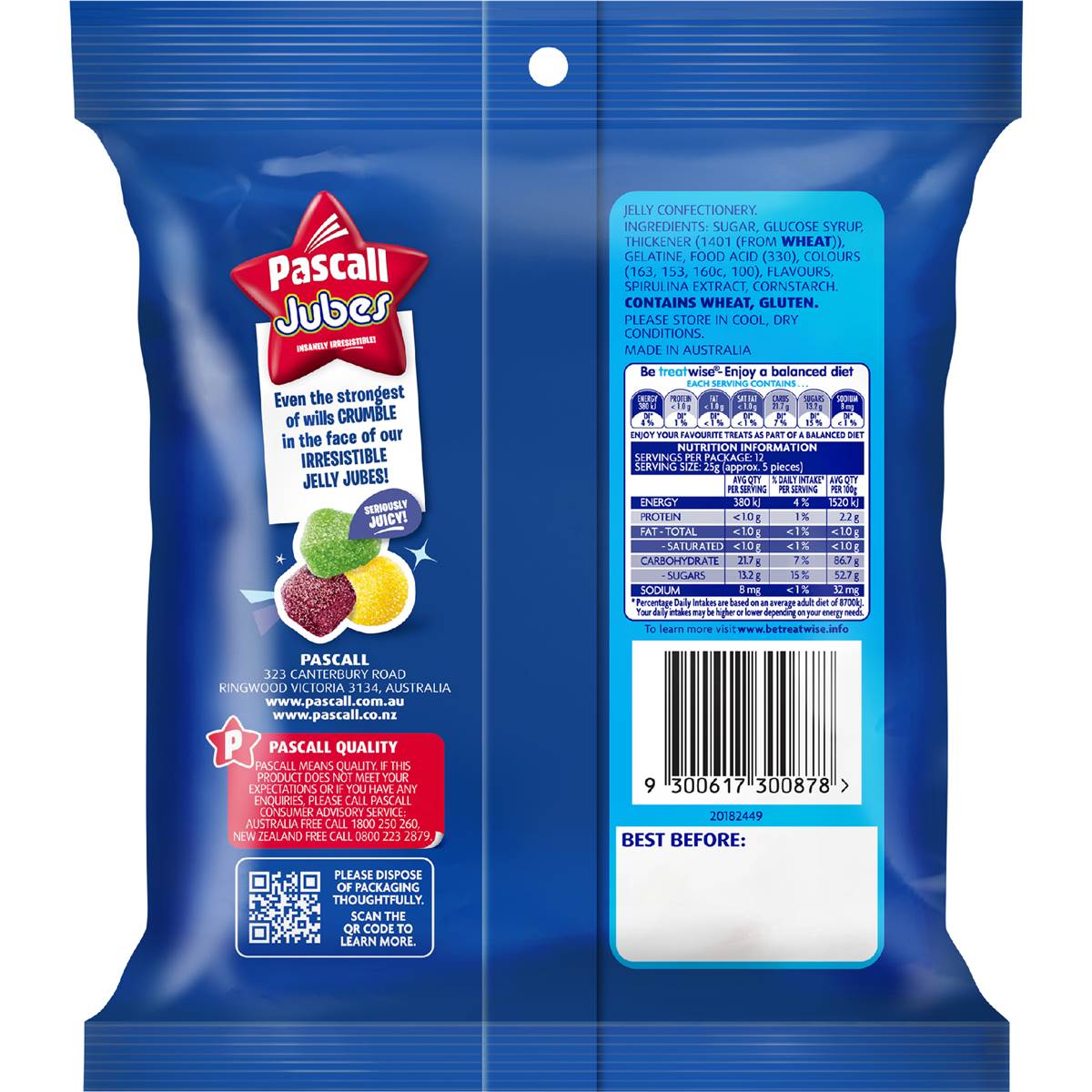 Pascall Jubes Lollies 300g | Woolworths