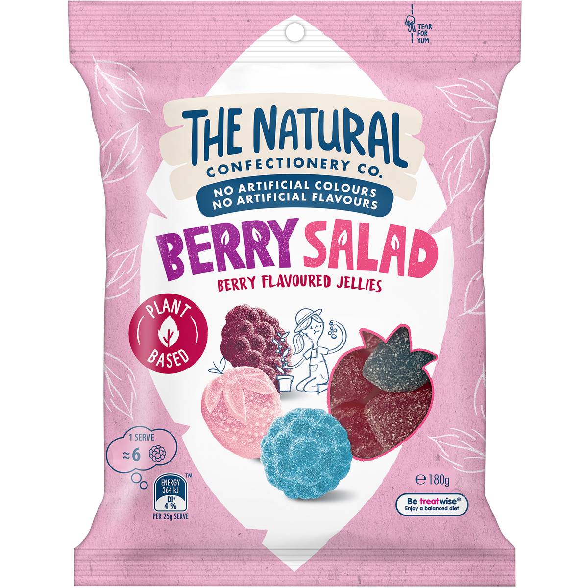 The Natural Confectionery Co Berry Salad Plant Based Lollies 180g The Natural Confectionery Co Berry Salad Plant Based Lollies 180g