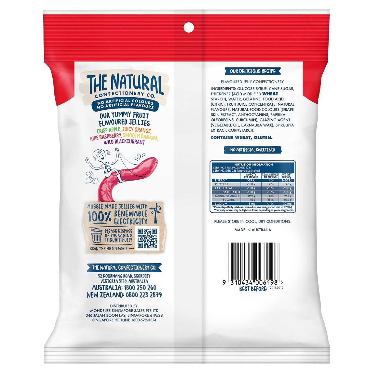 The Natural Confectionery Co. Snakes Lollies 440g | Woolworths