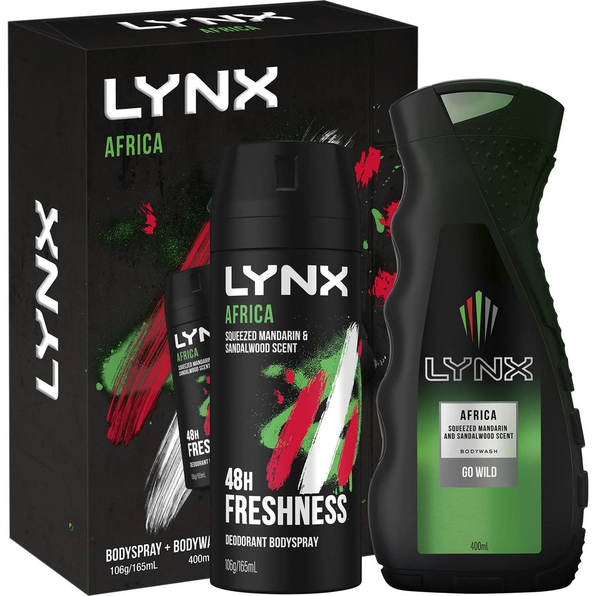 Lynx Africa Bodyspray & Bodywash Duo Gift Set Each | Woolworths