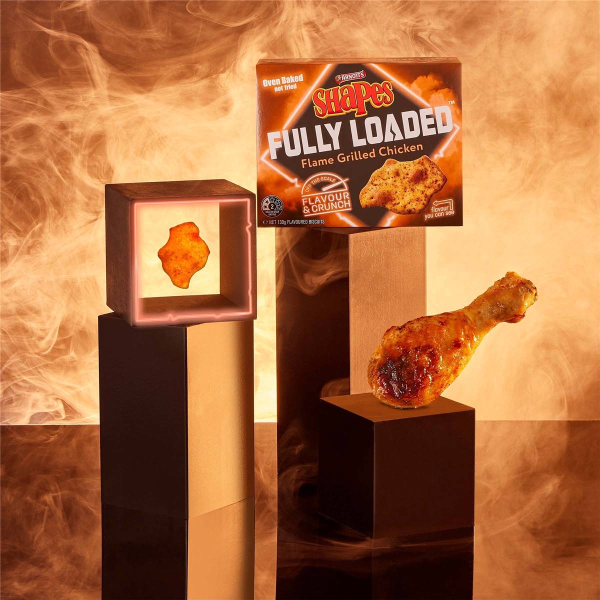 Arnott's Shapes Fully Loaded Flame Grilled Chicken Crackers 130g ...