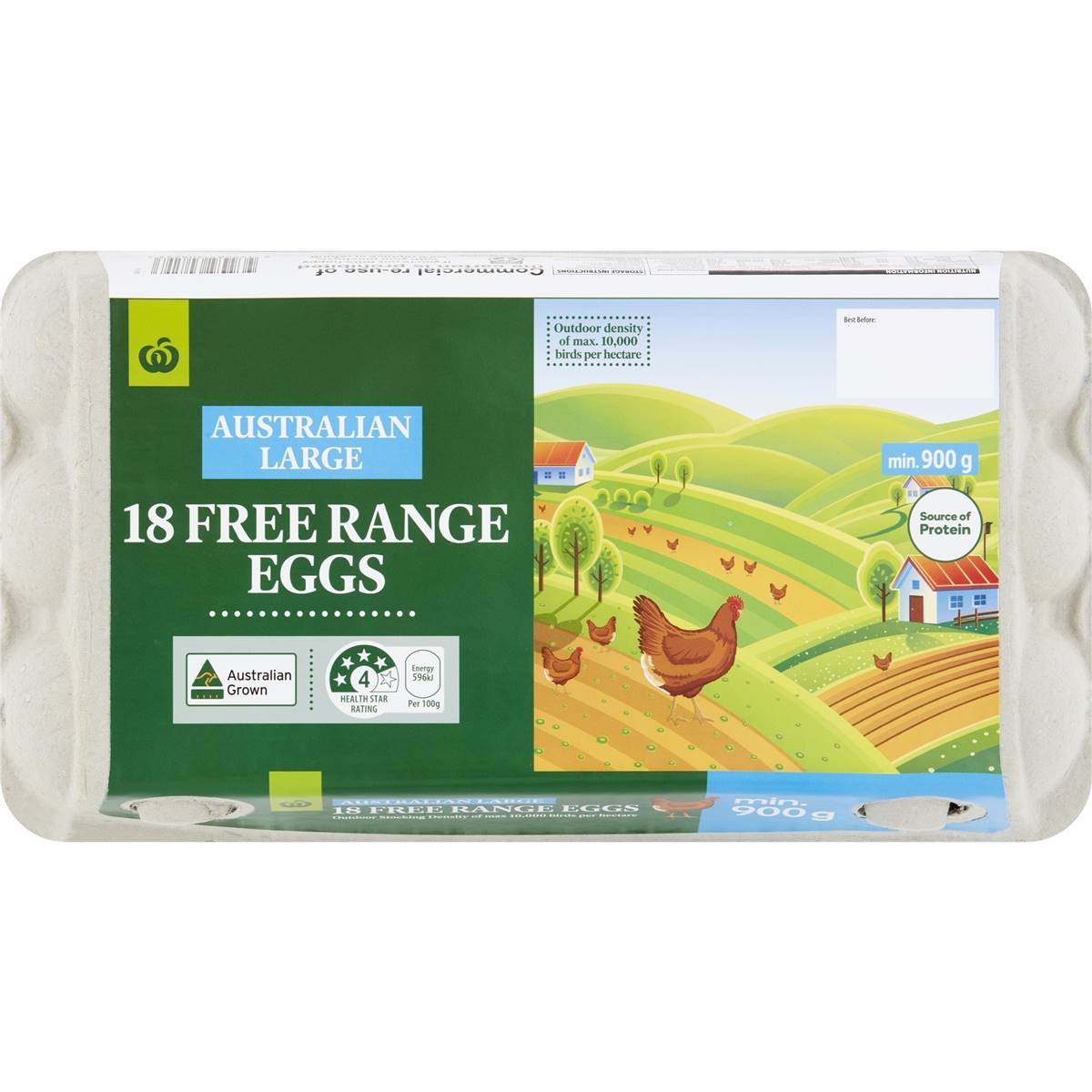 Woolworths 18 Large Free Range Eggs 900g | Woolworths