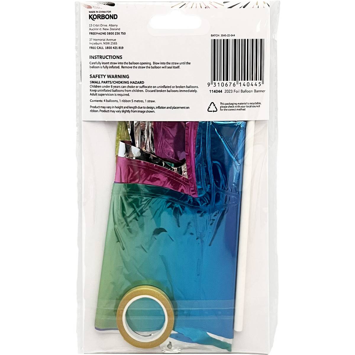 Whiz Pop Bang Banner Foil Balloon 2023 Rainbow Each | Woolworths