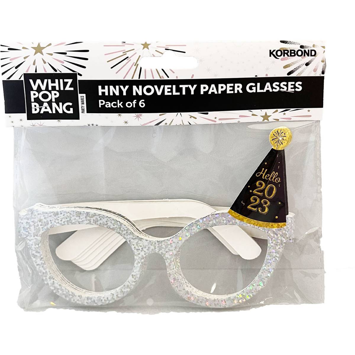 Novelty Paper Glasses Silver Hat 6 Pack | Woolworths