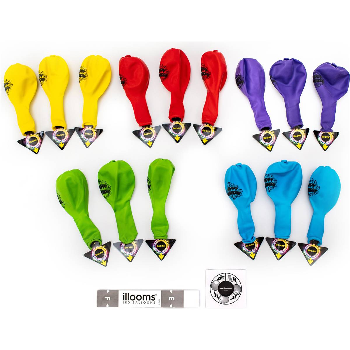 Illooms Led Balloons Happy Birthday 15 Pack | Woolworths