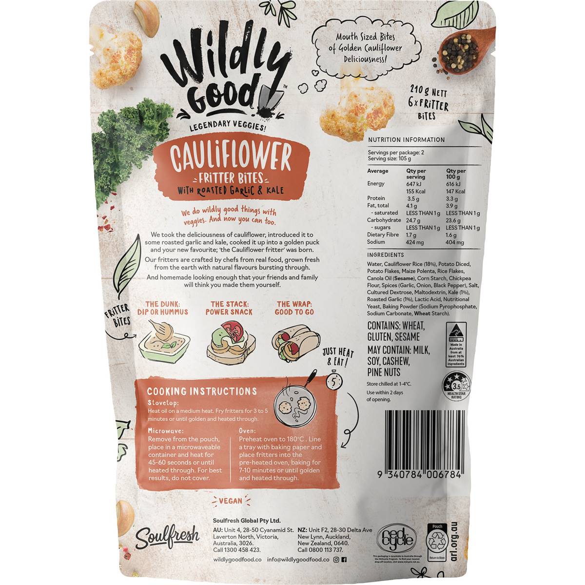 Wildly Good Cauliflower Bites 210g | Woolworths