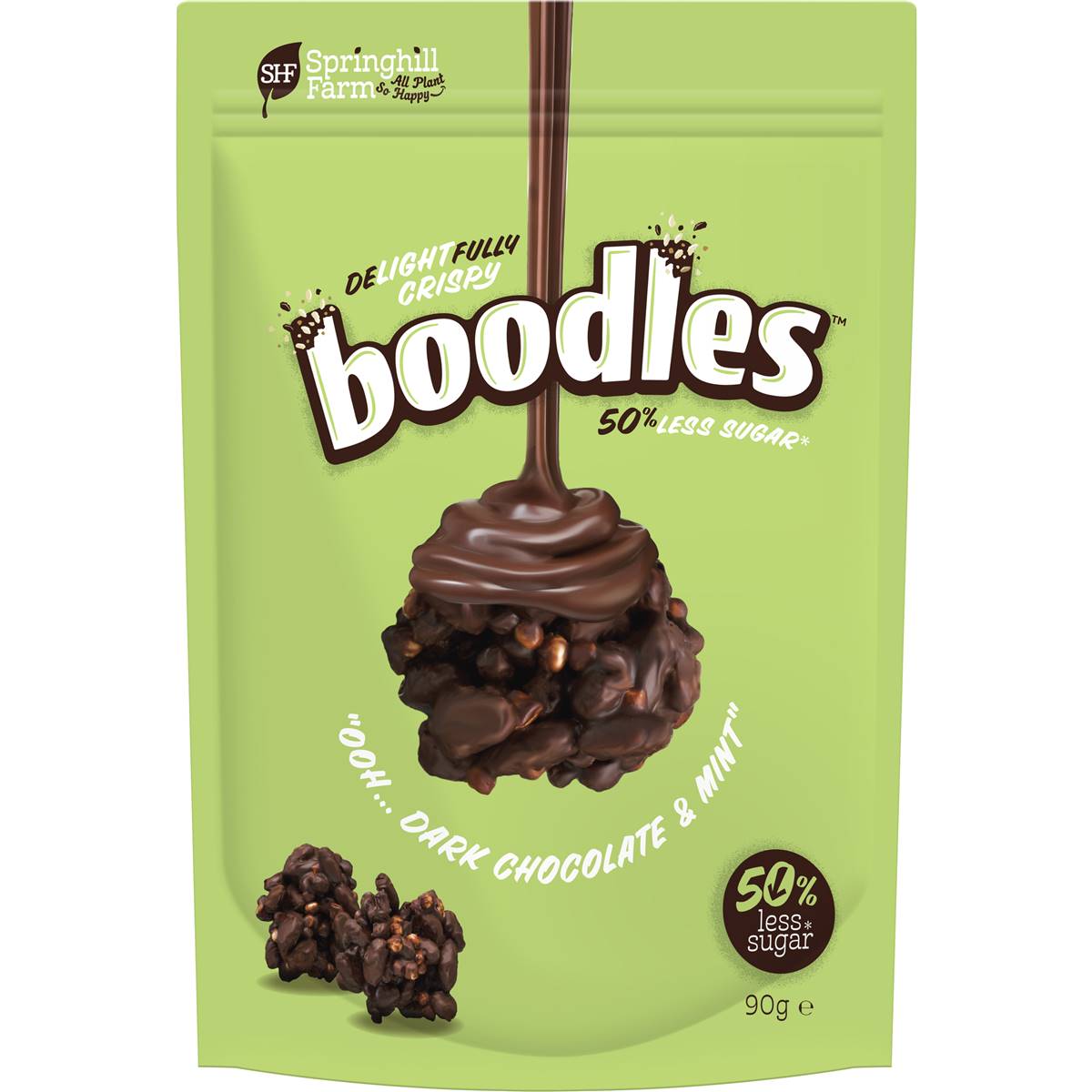 Boodles 50% Less Sugar Dark Chocolate & Mint 90g | Woolworths