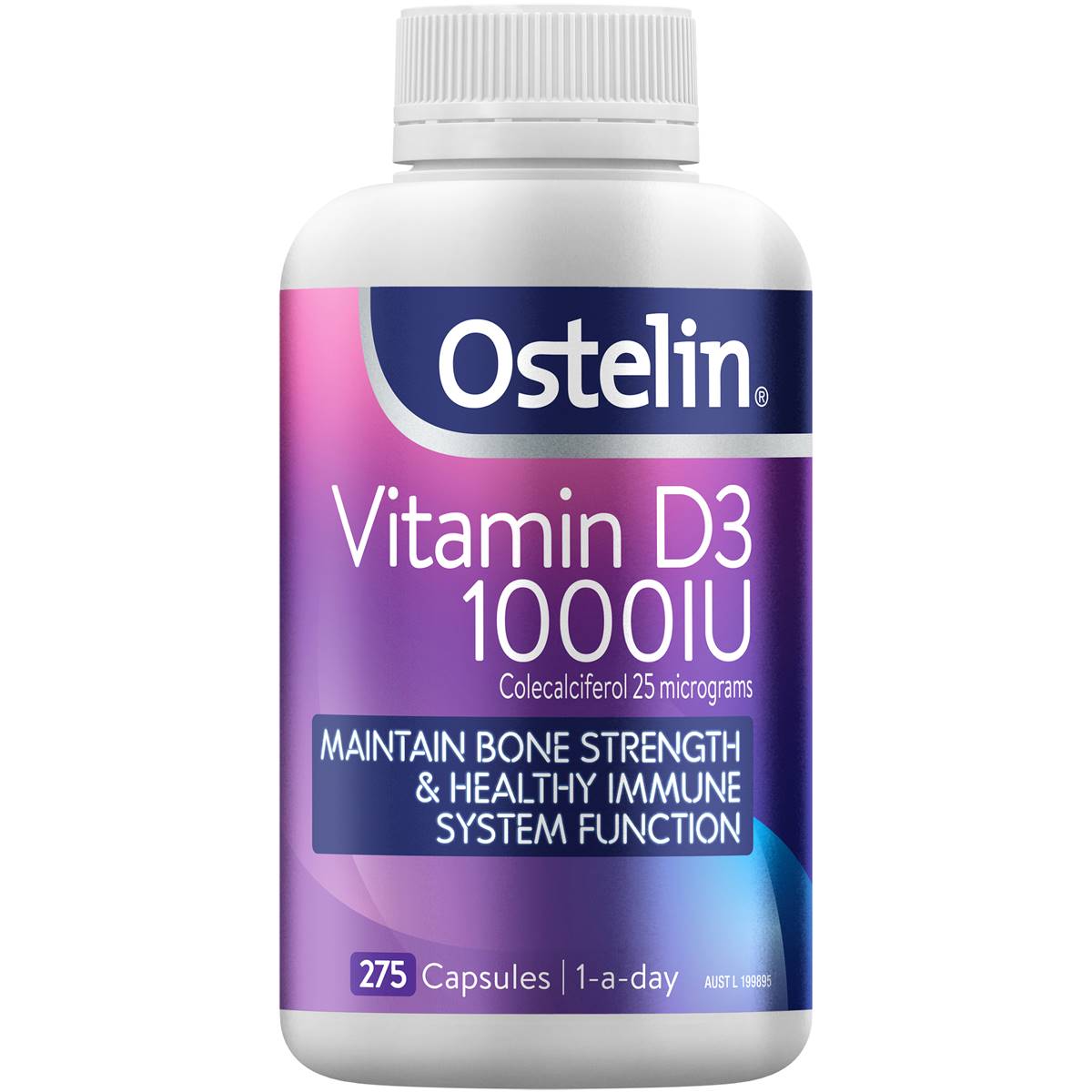Ostelin Vitamin D 1000iu D3 Capsules For Bone Health + Immunity 275 ...